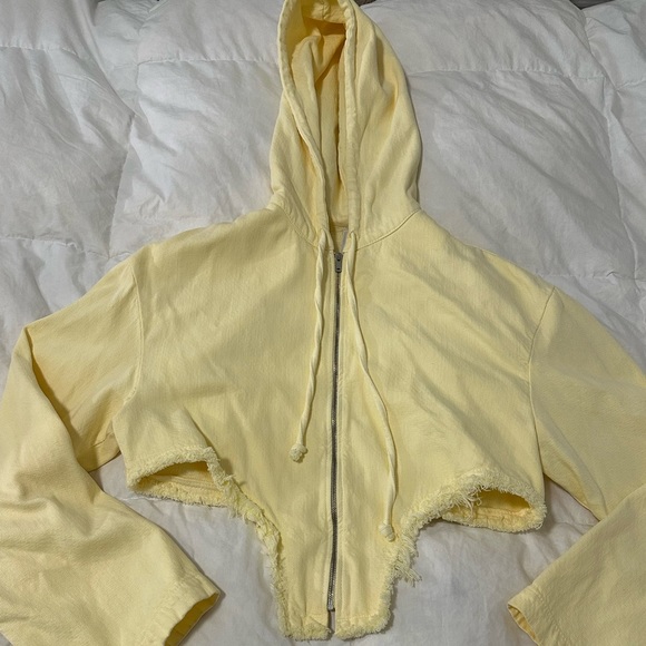 Zara | Jackets & Coats | Zara Pastel Yellow Zip Up Hoodie | Poshmark